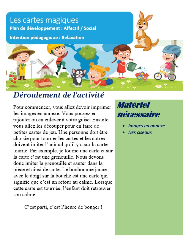 Activités des Kangourous